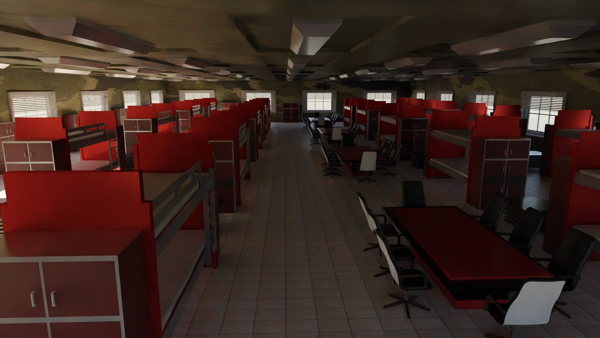3D Military Dormitory Model - TurboSquid 2160847