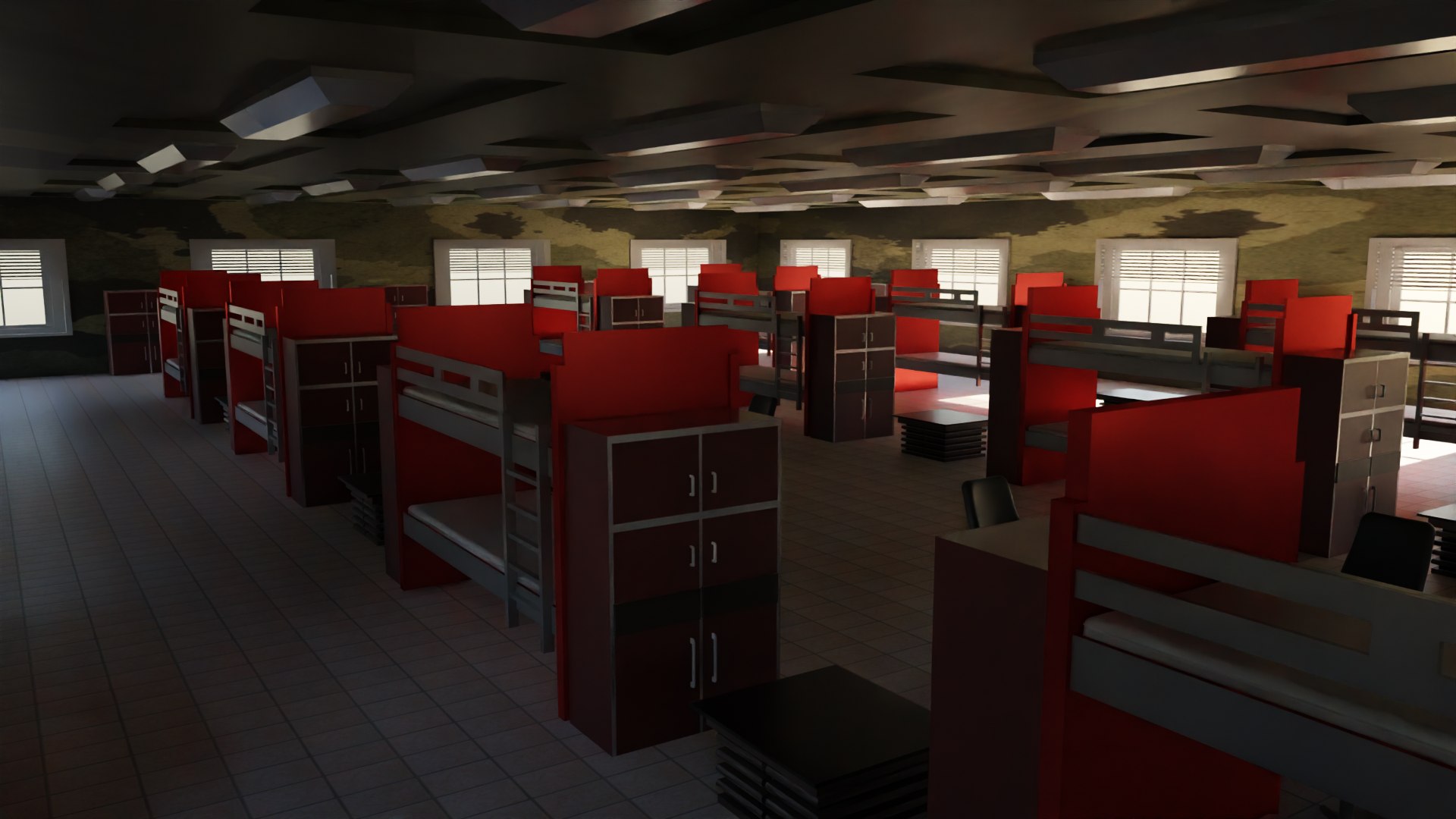 3D Military Dormitory Model - TurboSquid 2160847