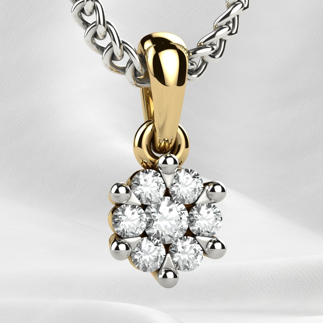 3D Illusion Setting Gold Pendant - TurboSquid 1862428