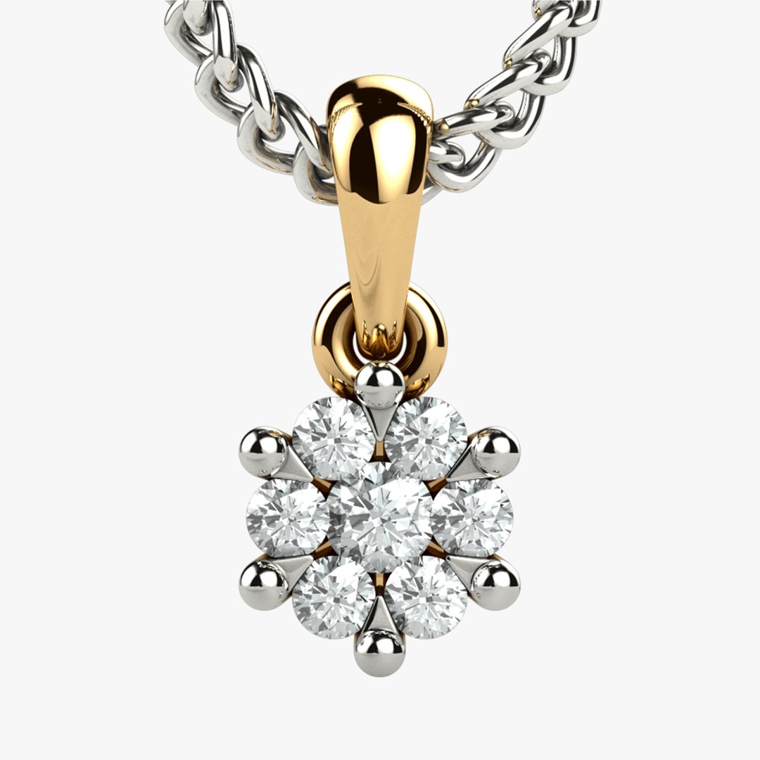 3D Illusion Setting Gold Pendant - TurboSquid 1862428