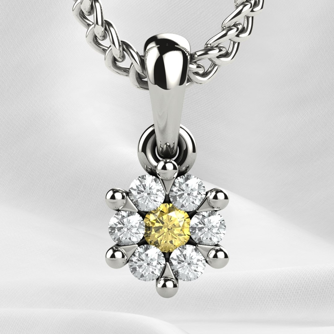 3D Illusion Setting Gold Pendant - TurboSquid 1862428