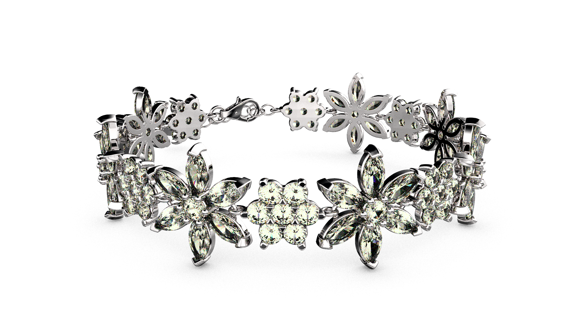 3D Snowflakes Diamond Type Bracelet Model - TurboSquid 2002354