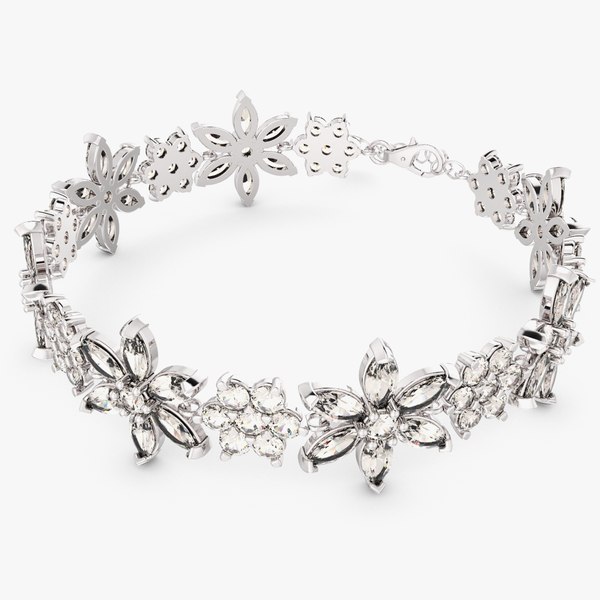 3D Snowflakes Diamond Type Bracelet model - TurboSquid 2002354