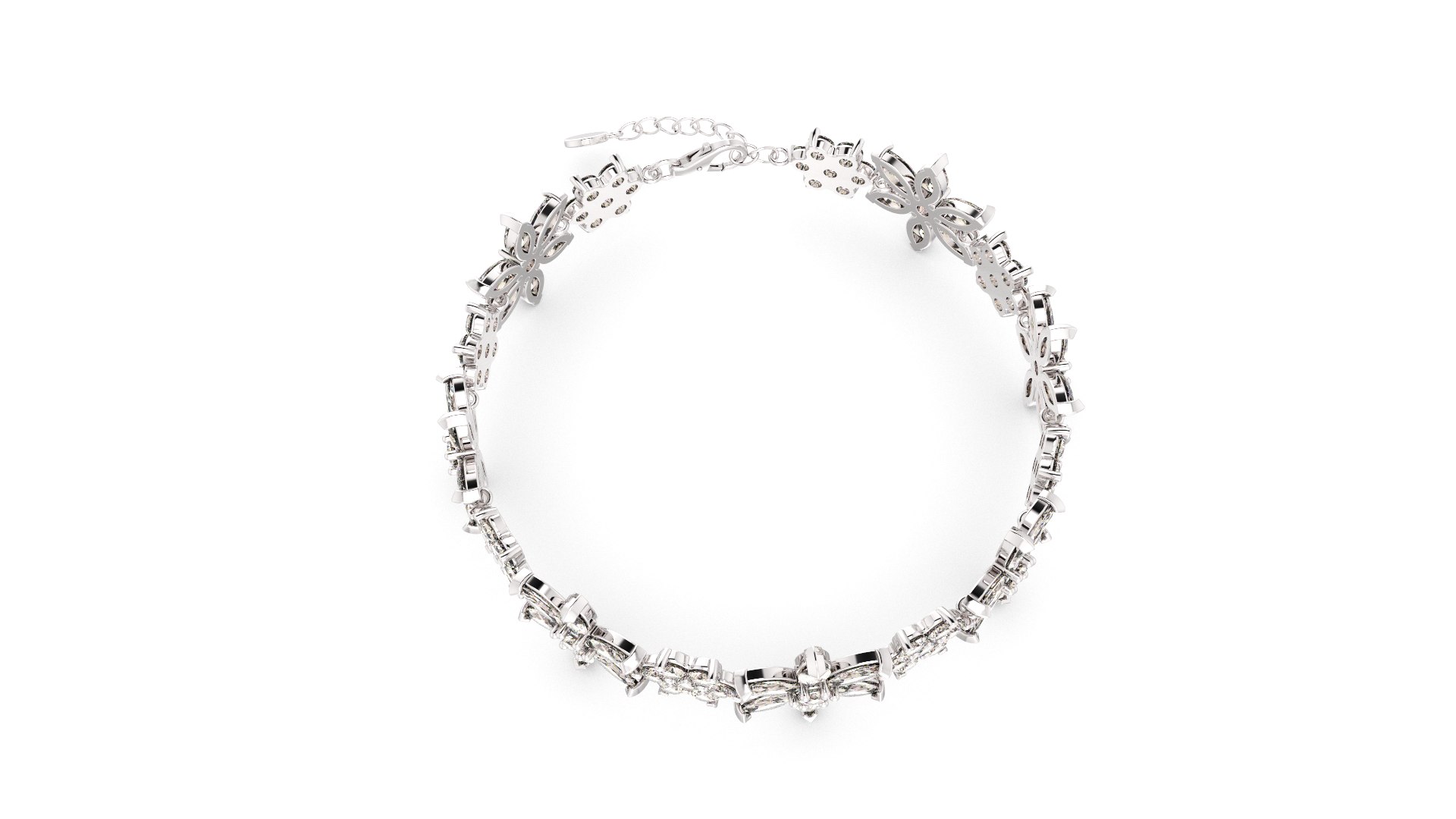 3D Snowflakes Diamond Type Bracelet Model - TurboSquid 2002354
