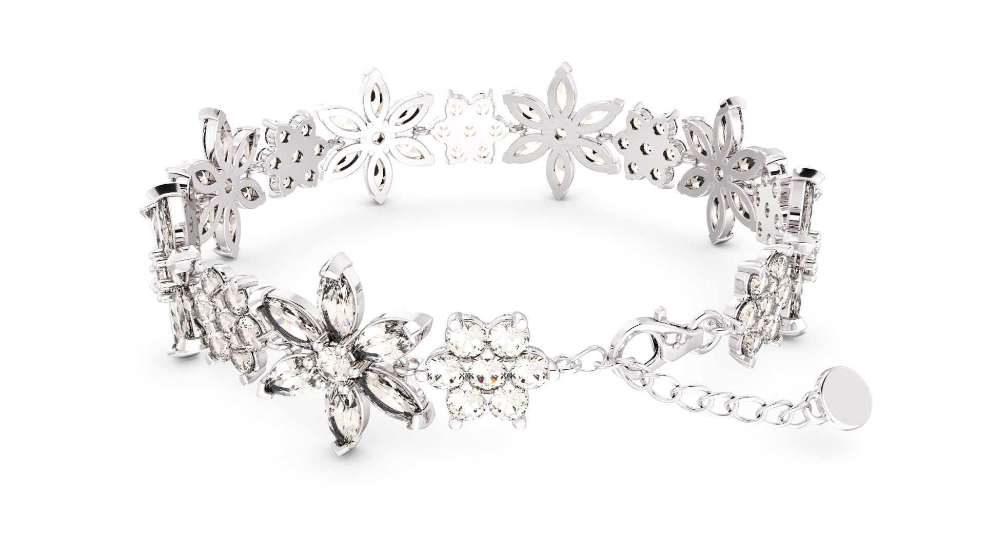 3D Snowflakes Diamond Type Bracelet Model - TurboSquid 2002354