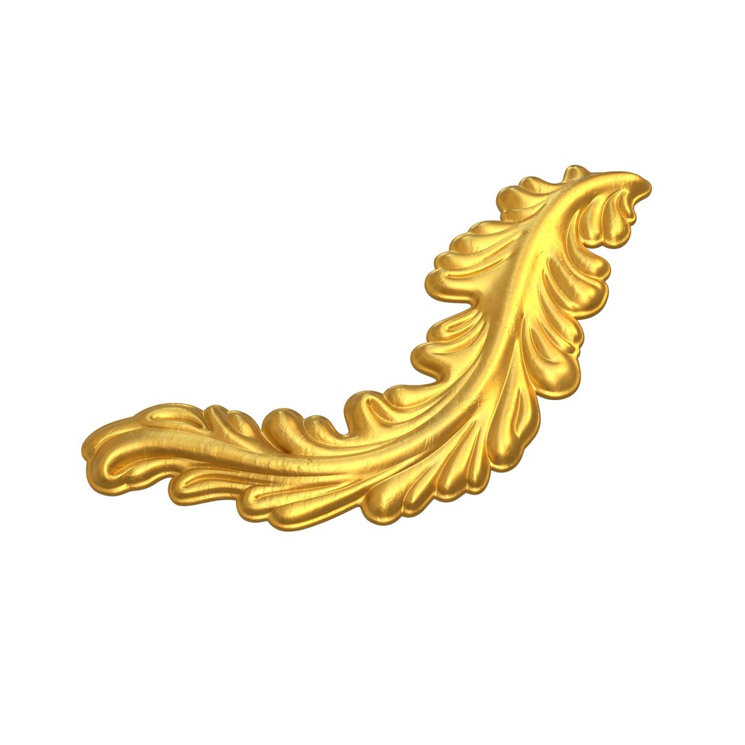 3D Model Baroque Leaf Branch - TurboSquid 2247972