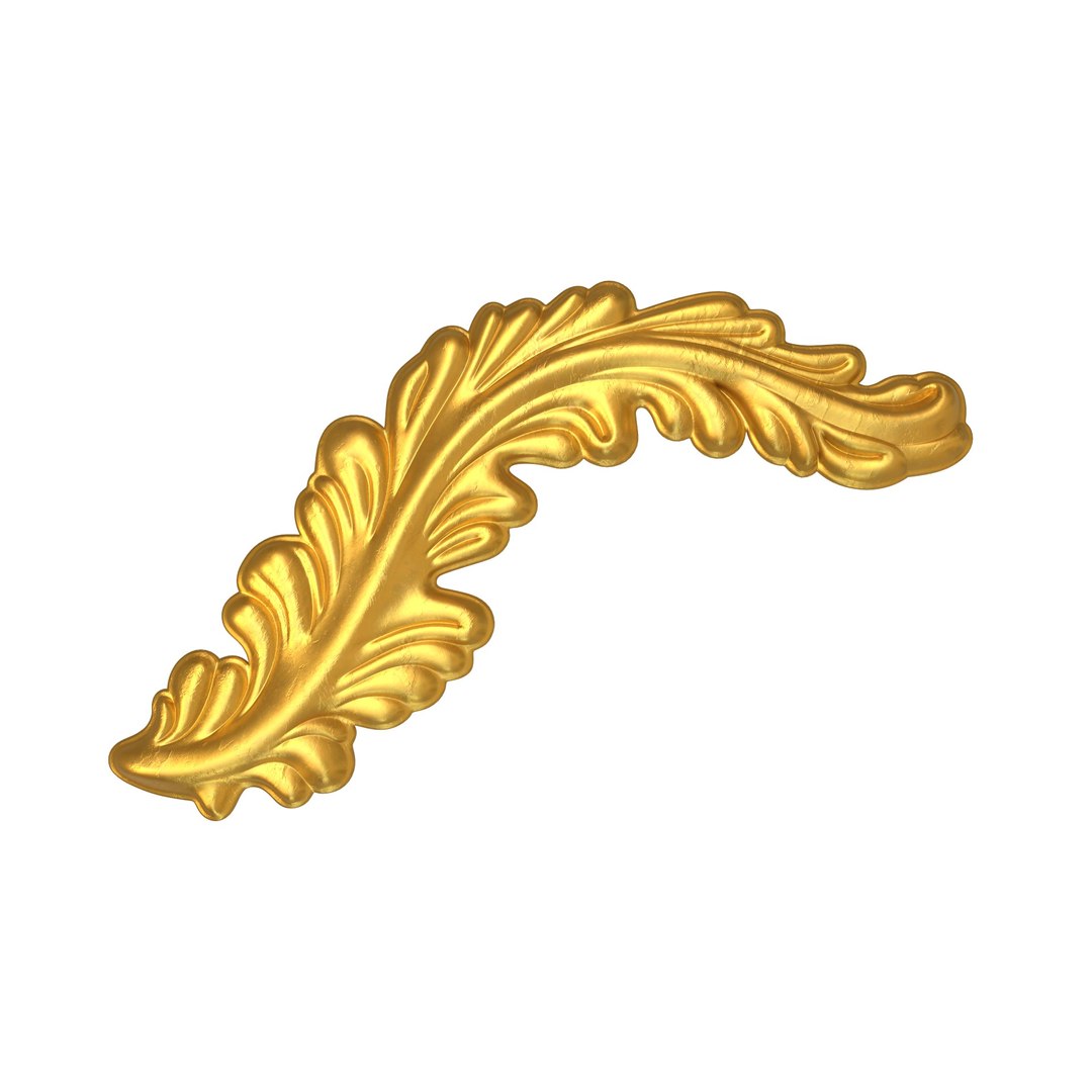 3D Model Baroque Leaf Branch - TurboSquid 2247972