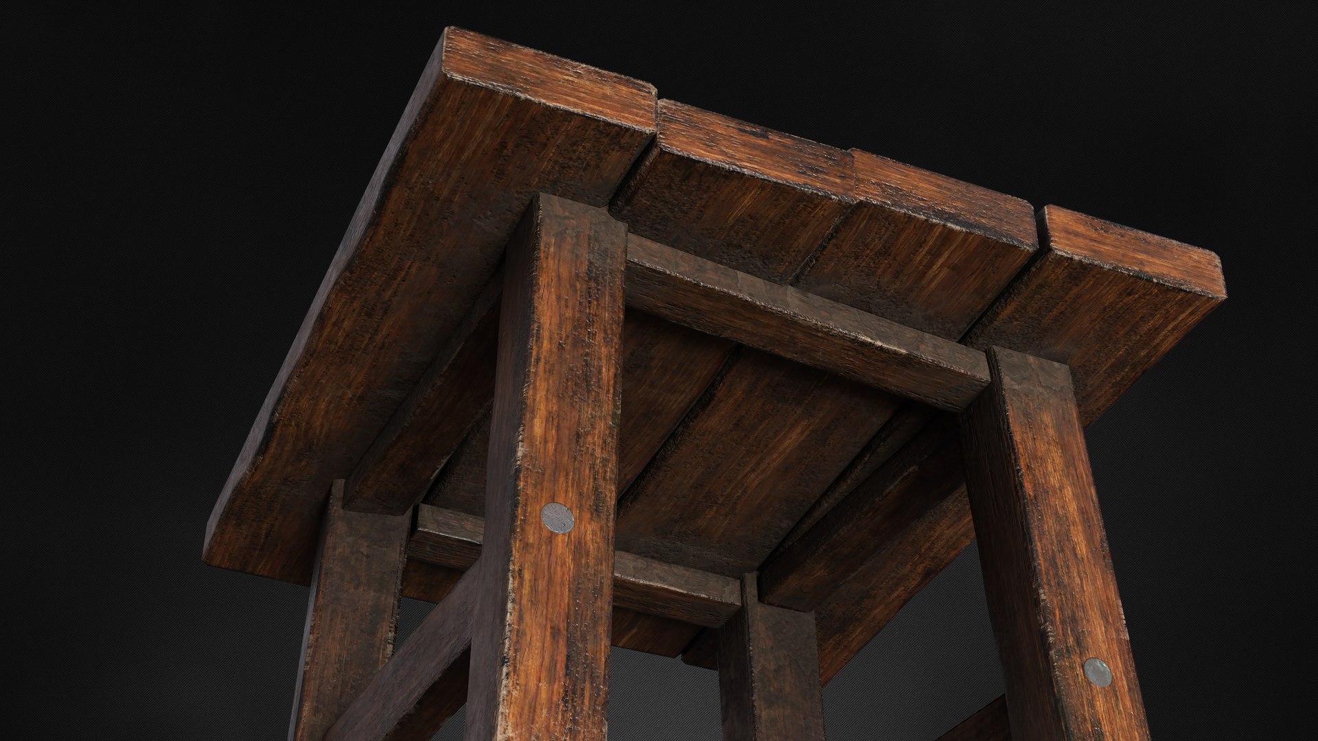 3D Wooden Medieval Chair - Lowpoly Old Tavern Stool Model - TurboSquid ...