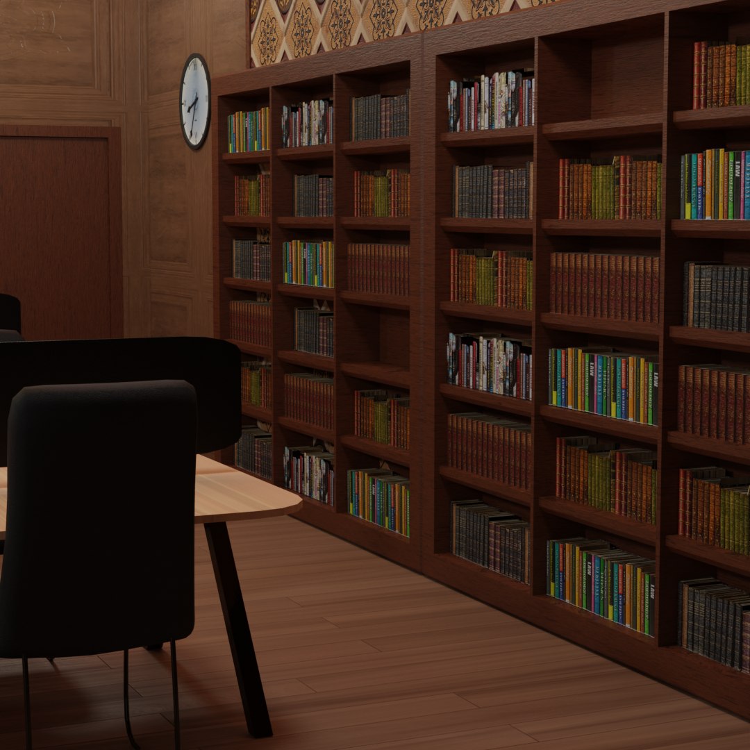 3D Low Poly Library Assets Model - TurboSquid 2017584