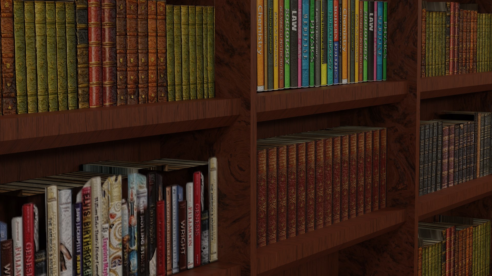 3D Low Poly Library Assets Model - TurboSquid 2017584