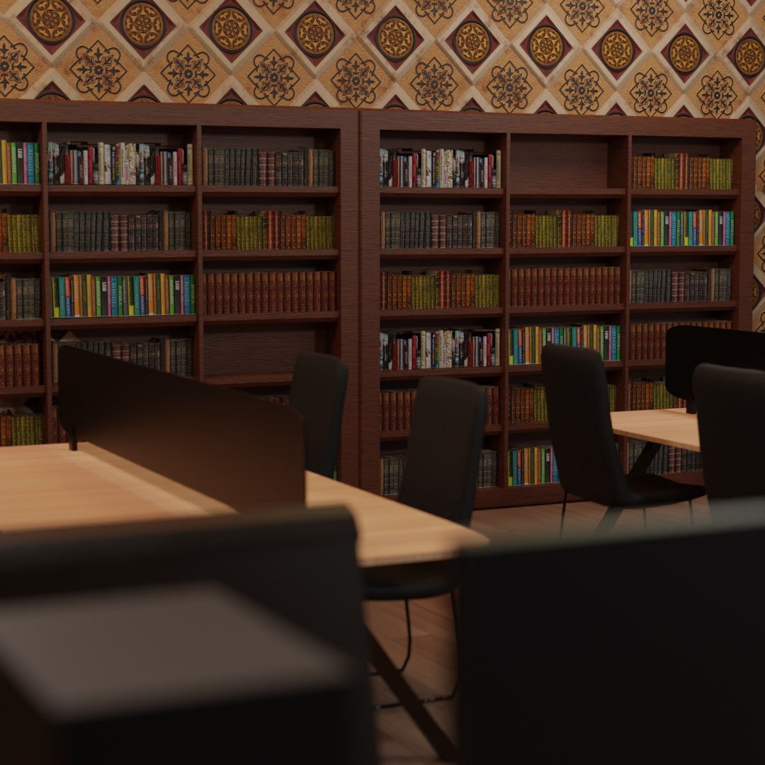 3D Low Poly Library Assets Model - TurboSquid 2017584