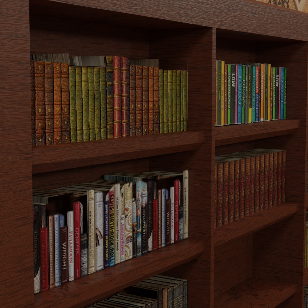 3D Low Poly Library Assets Model - TurboSquid 2017584