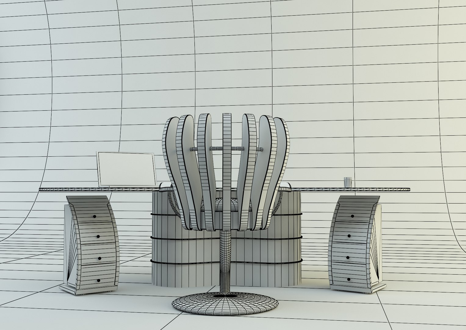 Office secretary desk 3d model 3D model - TurboSquid 2067892