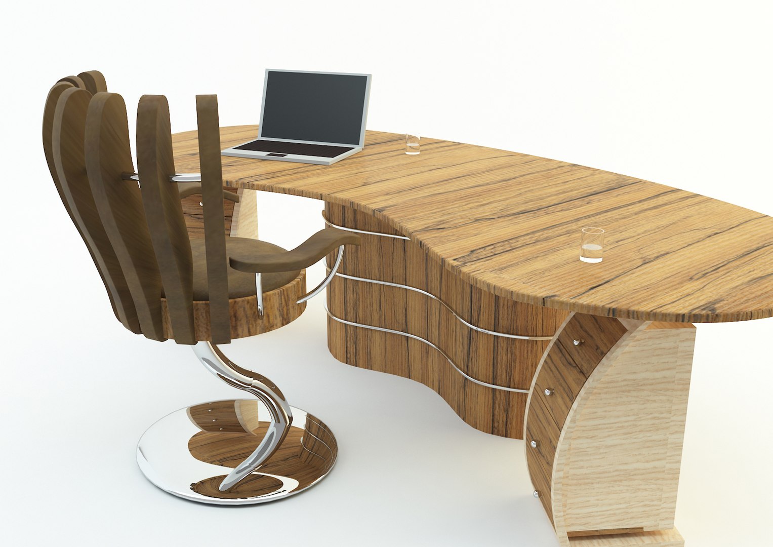 Office secretary desk 3d model 3D model - TurboSquid 2067892