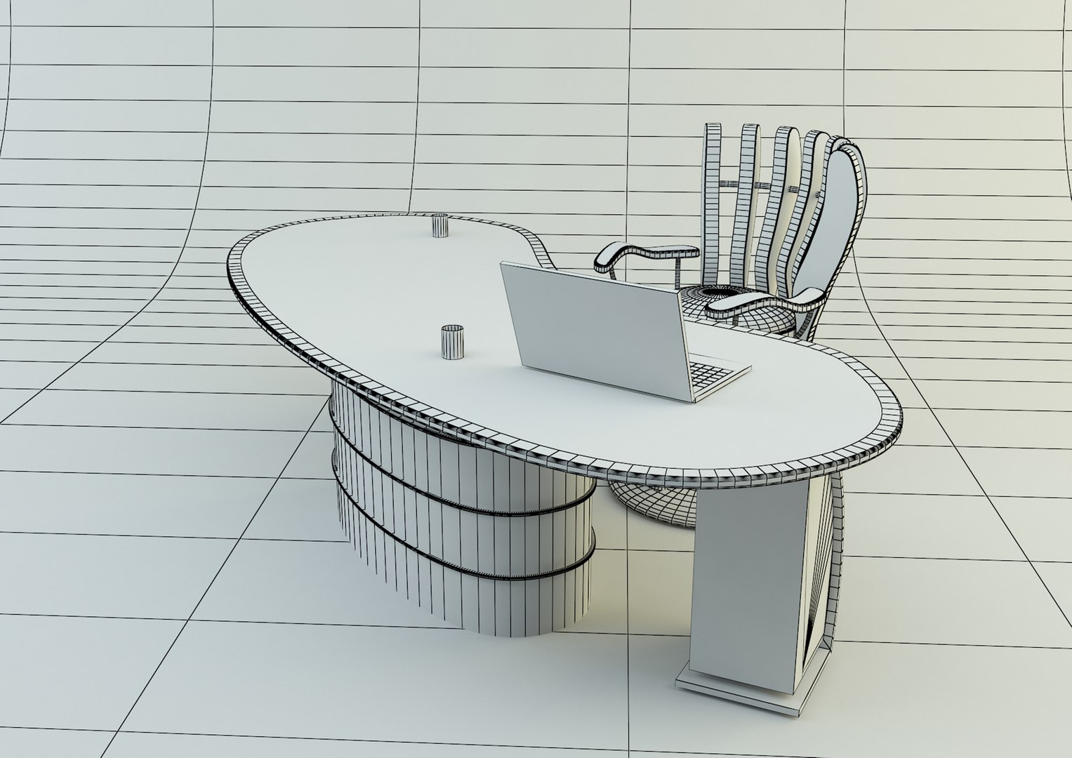 Office secretary desk 3d model 3D model - TurboSquid 2067892