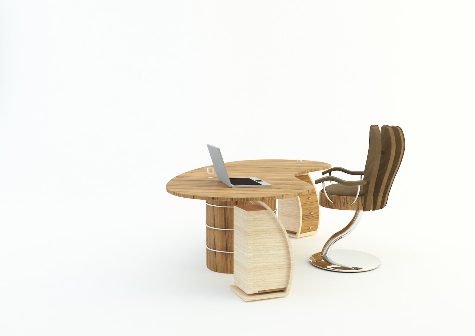 Office secretary desk 3d model 3D model - TurboSquid 2067892