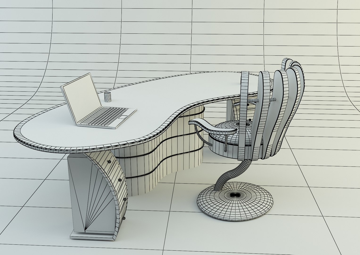 Office secretary desk 3d model 3D model - TurboSquid 2067892
