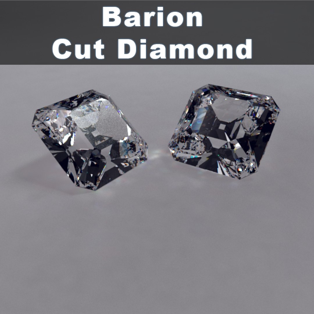 Barion Cut Diamond 3d Model