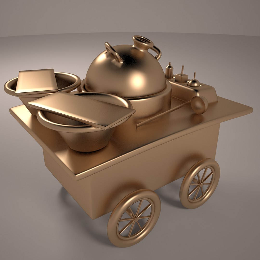 3d Model Bean Cart Arabian