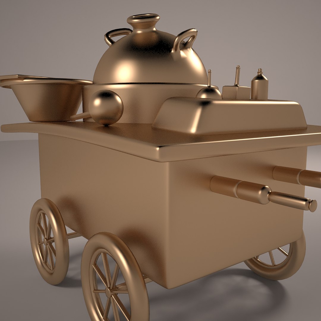 3d Model Bean Cart Arabian
