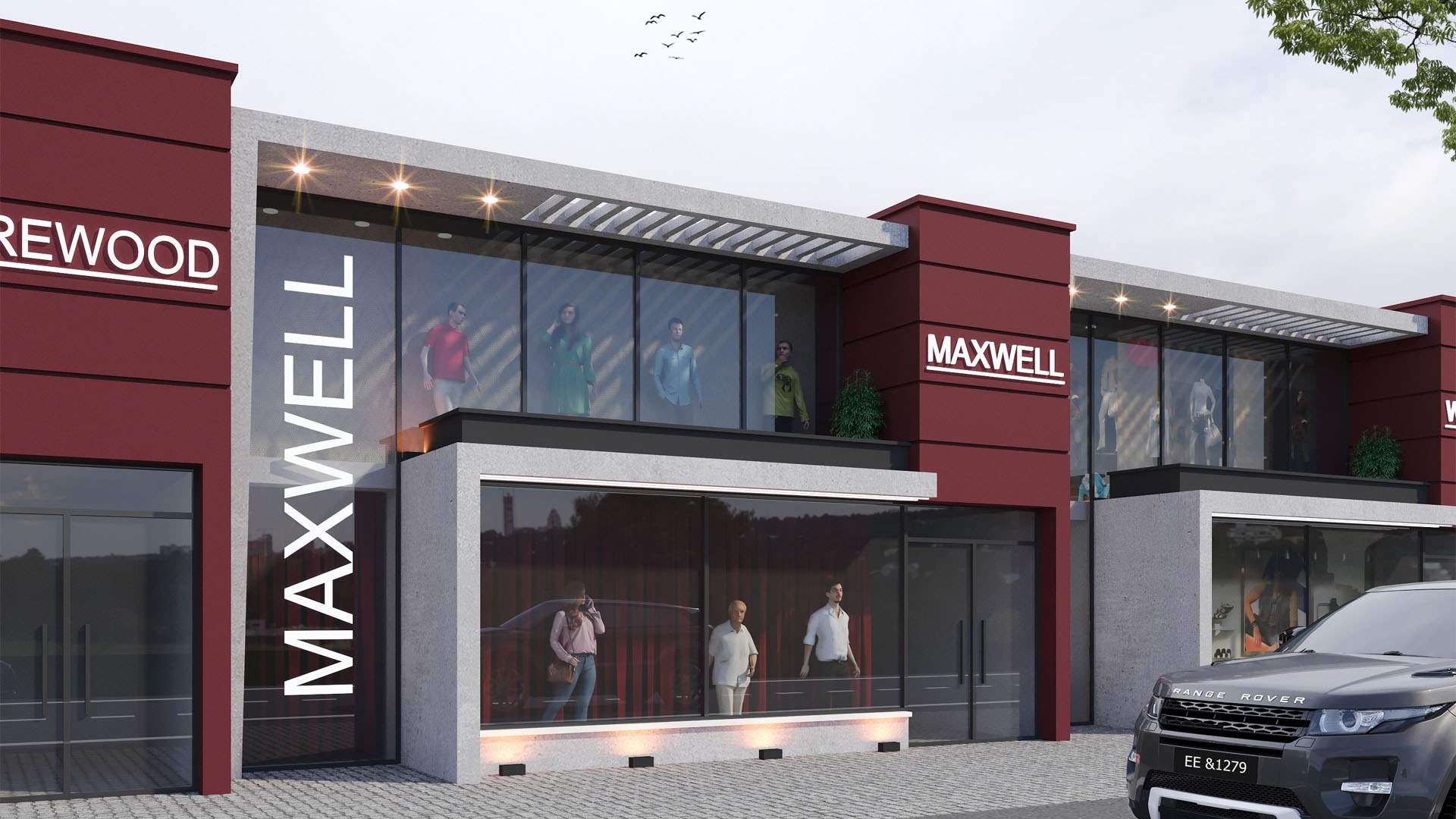 3D Model Modern Shop Office Exterior Max And Corona Scene Model 3D ...