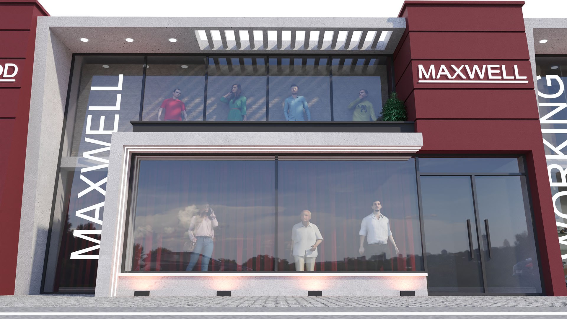 3D Model Modern Shop Office Exterior Max And Corona Scene Model 3D ...