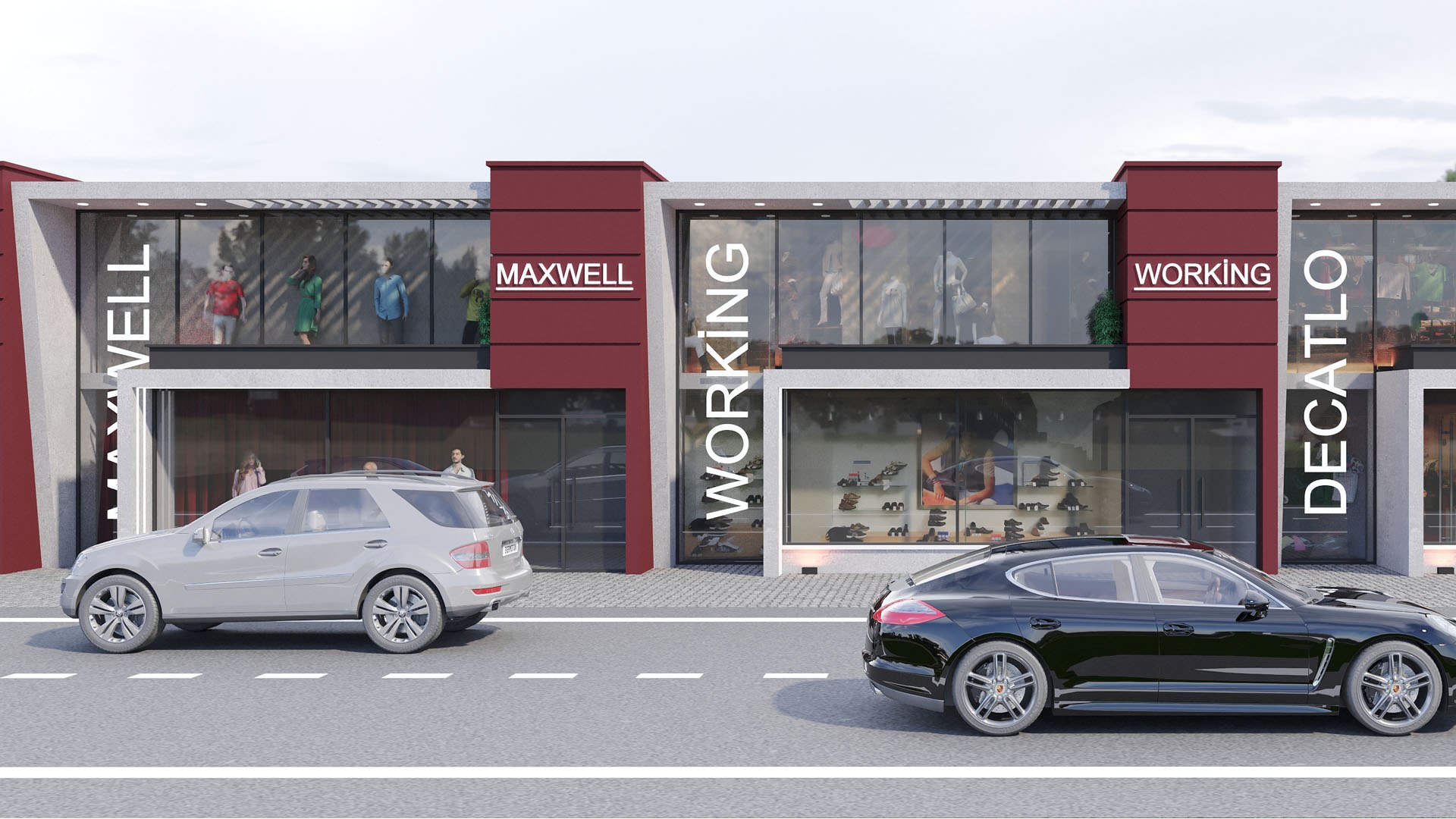 3D Model Modern Shop Office Exterior Max And Corona Scene Model 3D ...