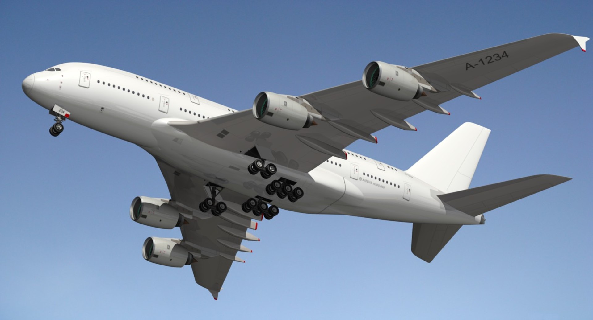 3D Airbus A380 White Livery - TurboSquid 1251034