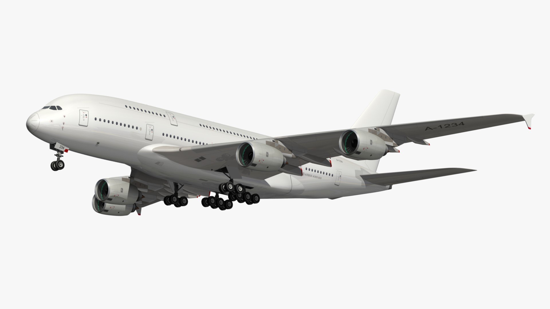 3D Airbus A380 White Livery - TurboSquid 1251034