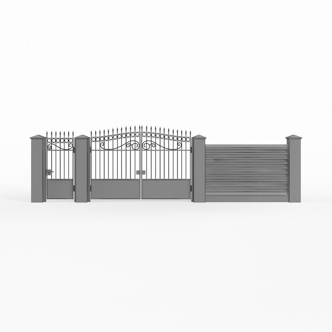 3ds Max Wrought Iron Gate Fence
