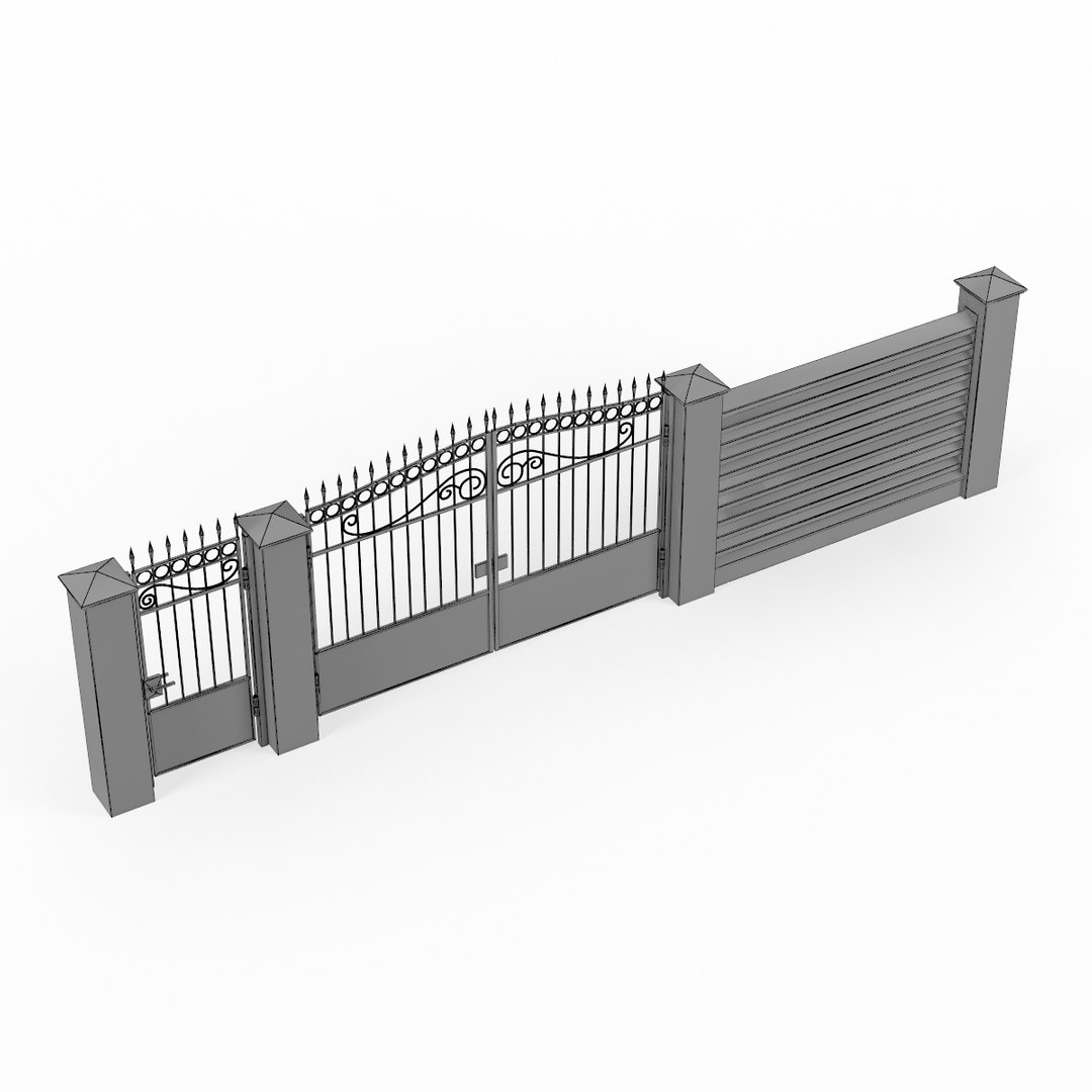 3ds Max Wrought Iron Gate Fence