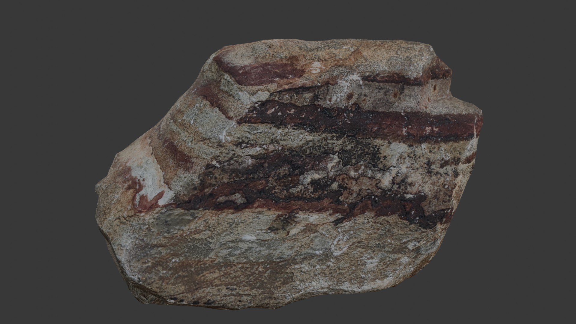 3D Striped Sedimentary Rock Model - TurboSquid 2406127