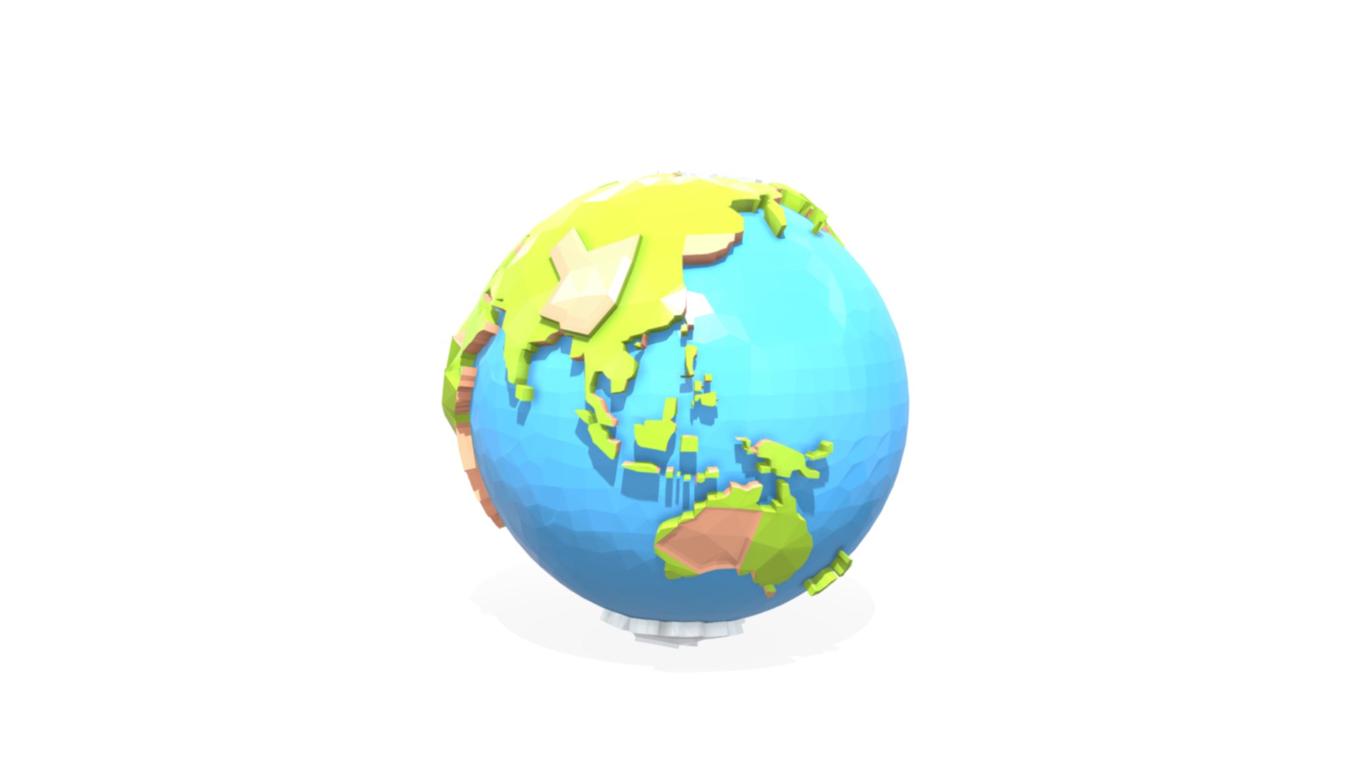 3D Low Poly Cartoon Earth Model - TurboSquid 1999747