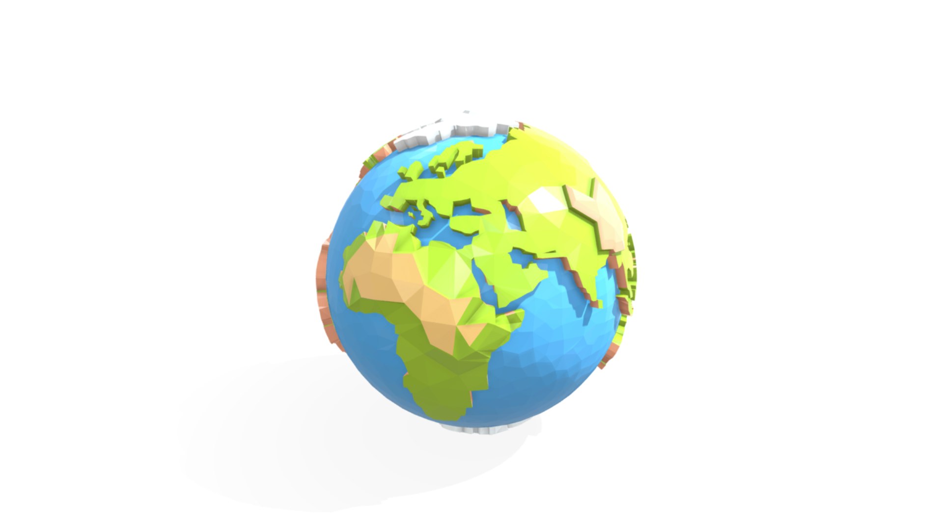3D Low Poly Cartoon Earth Model - TurboSquid 1999747