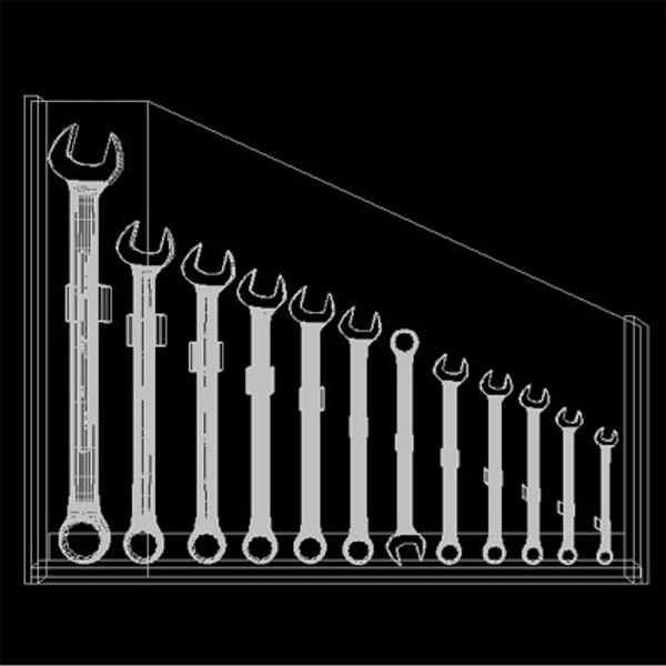 3d model of wrench set