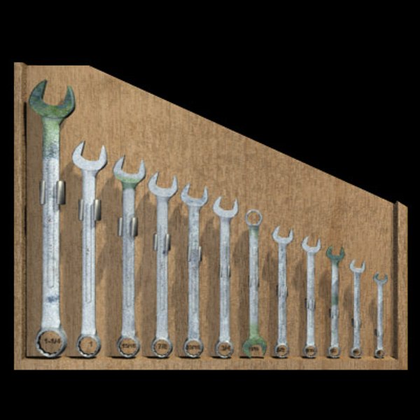 3d model of wrench set