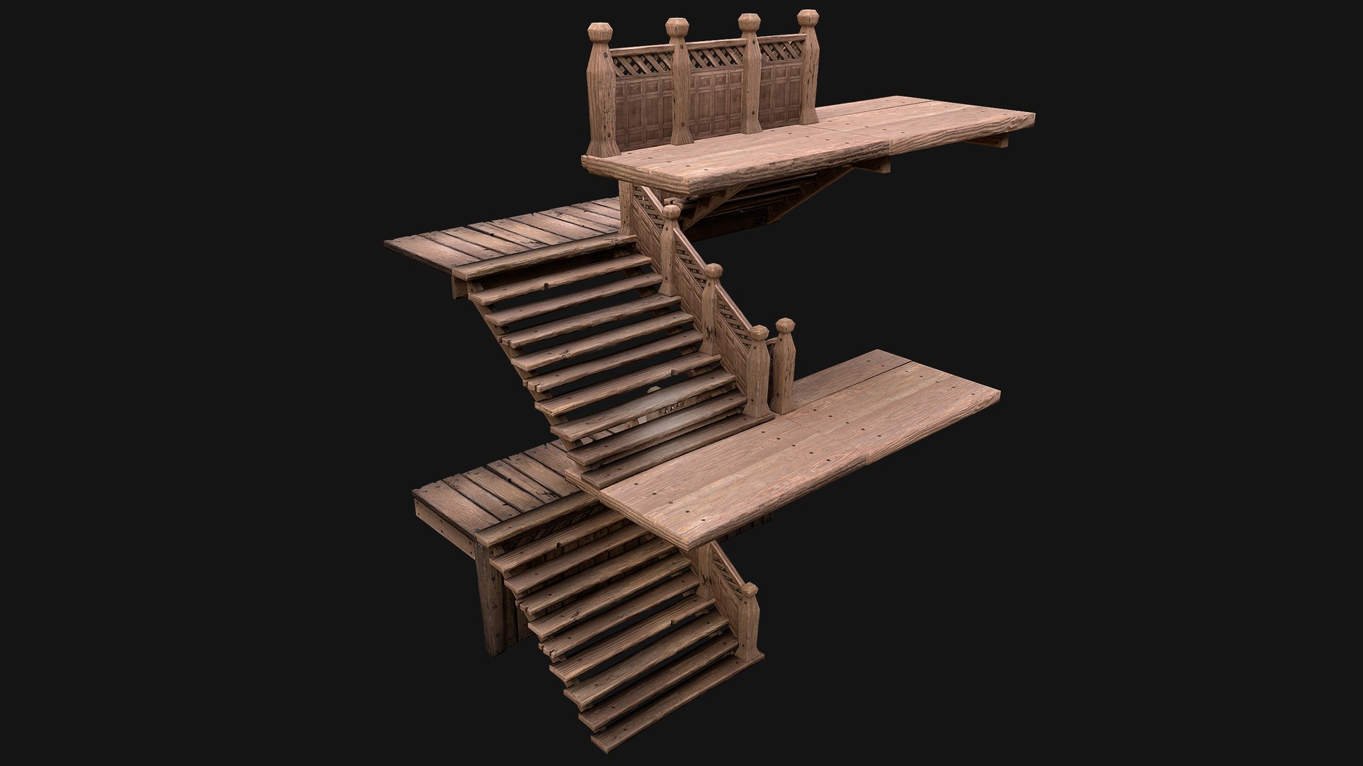 3D Staircase Flights Of Stairs Medieval Pack - TurboSquid 2134301