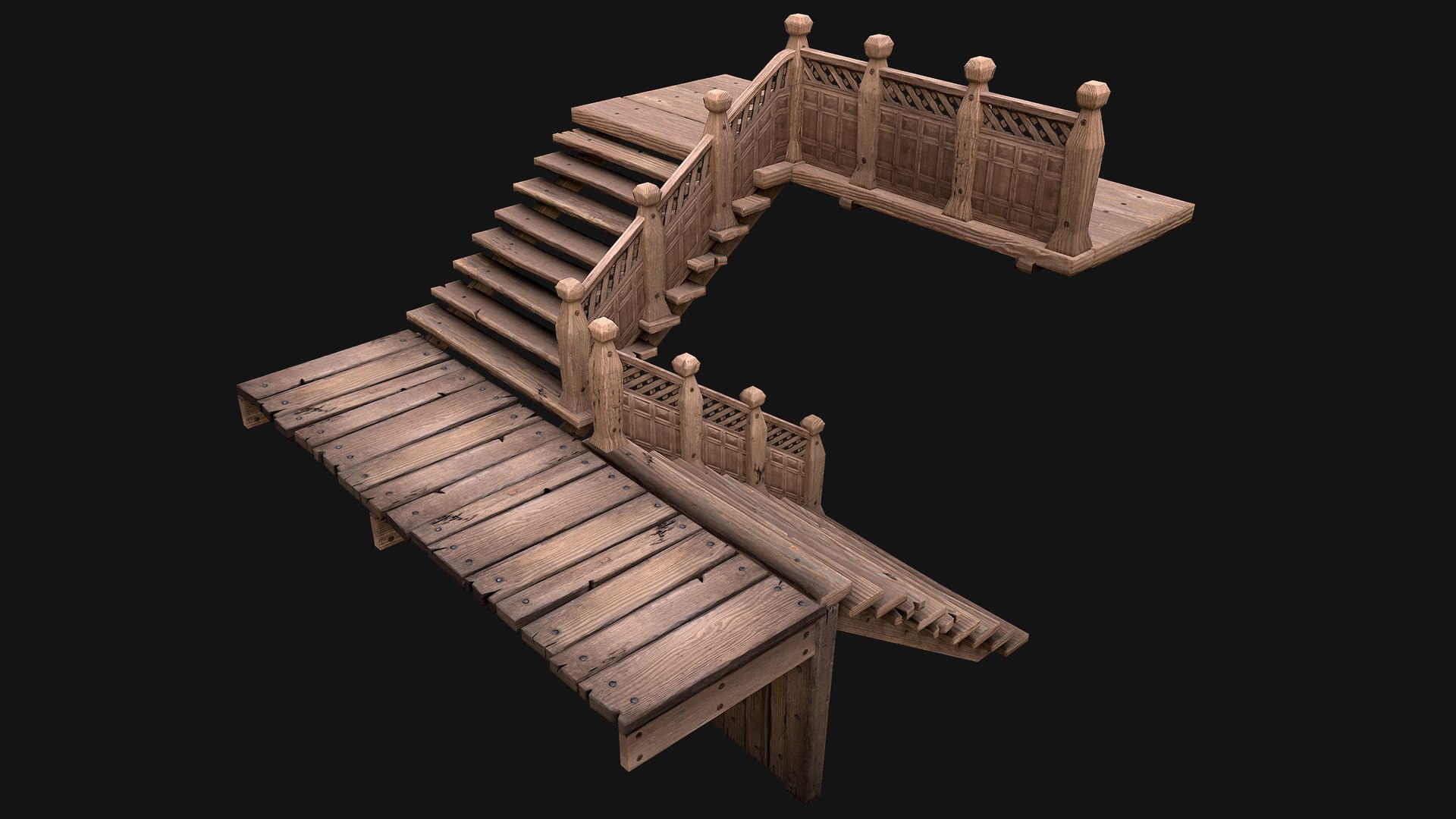 3D Staircase Flights Of Stairs Medieval Pack - TurboSquid 2134301