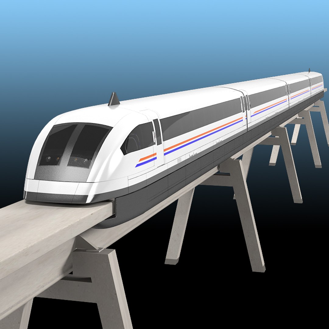3ds Max Maglev Train Shanghai