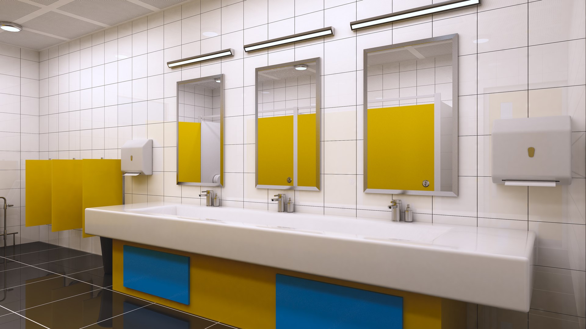 Restroom Public - Yellow Model - TurboSquid 1923052