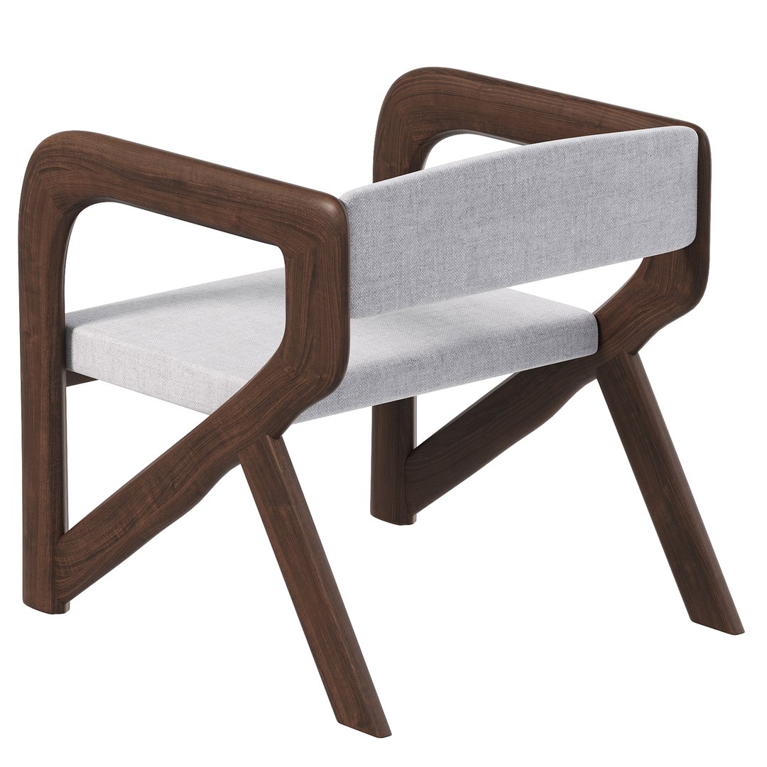 Open Back Arm Chairs Solid Wood Dining Chairs For Dining Room 3D Model ...