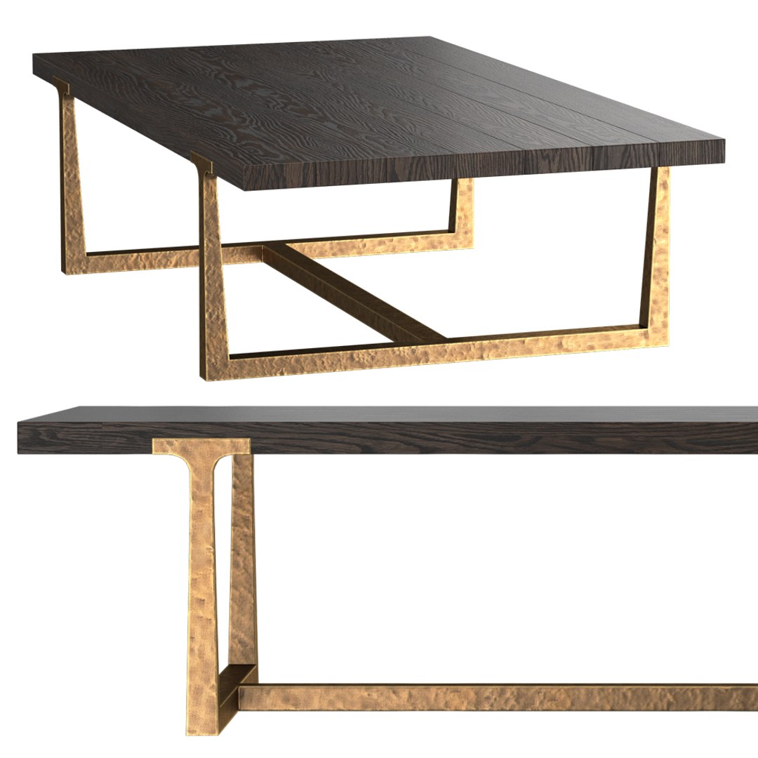 3D T-brace Rectangular Coffee Table - TurboSquid 1460525