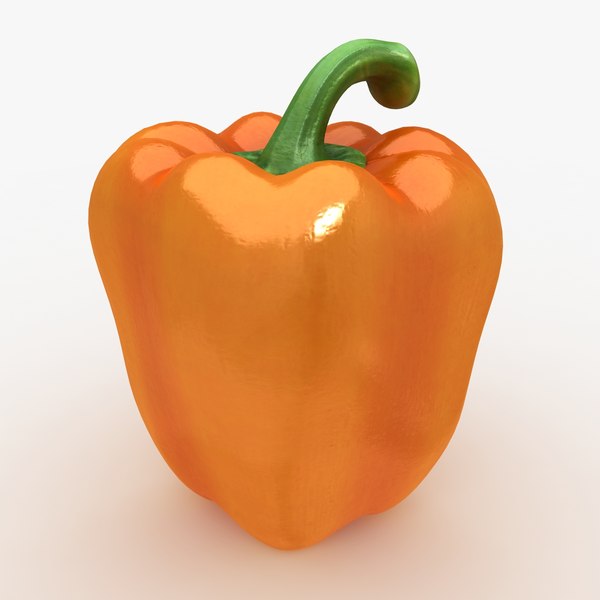 realistic pepper set 6 3d model