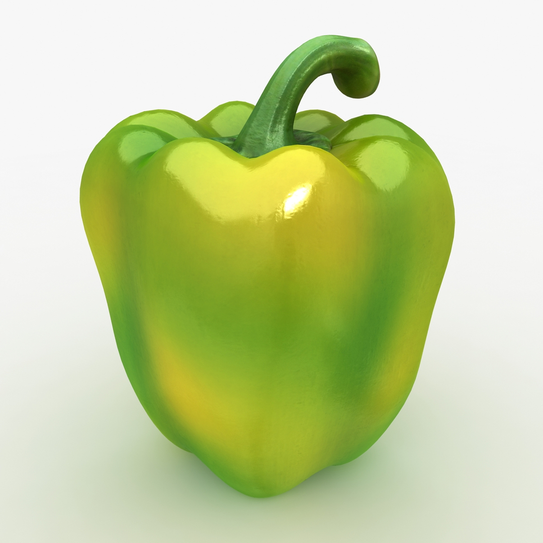 realistic pepper set 6 3d model
