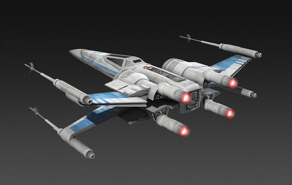 resistance x-wing fighter star 3d obj