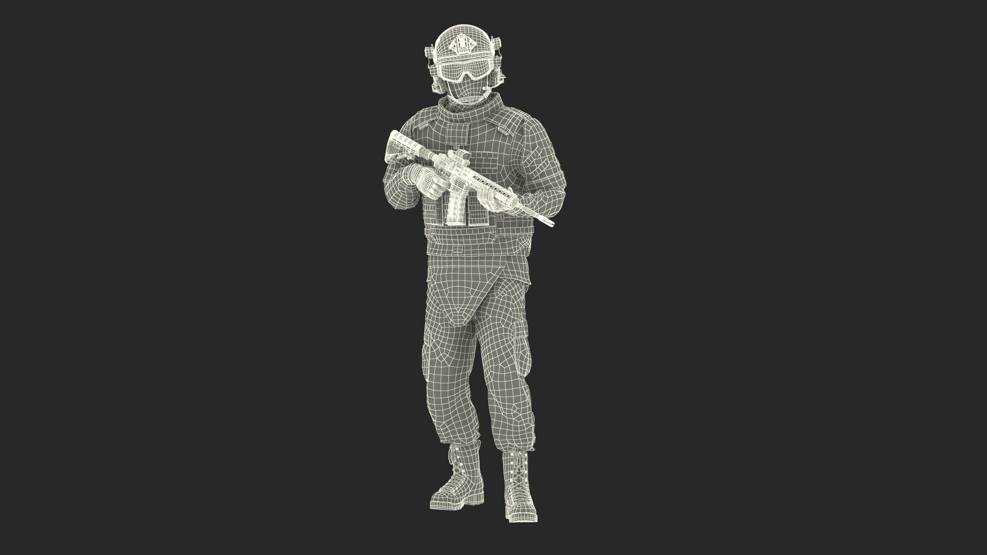 3D Equipped Military Soldier In Green Camo Walking Fur Model ...