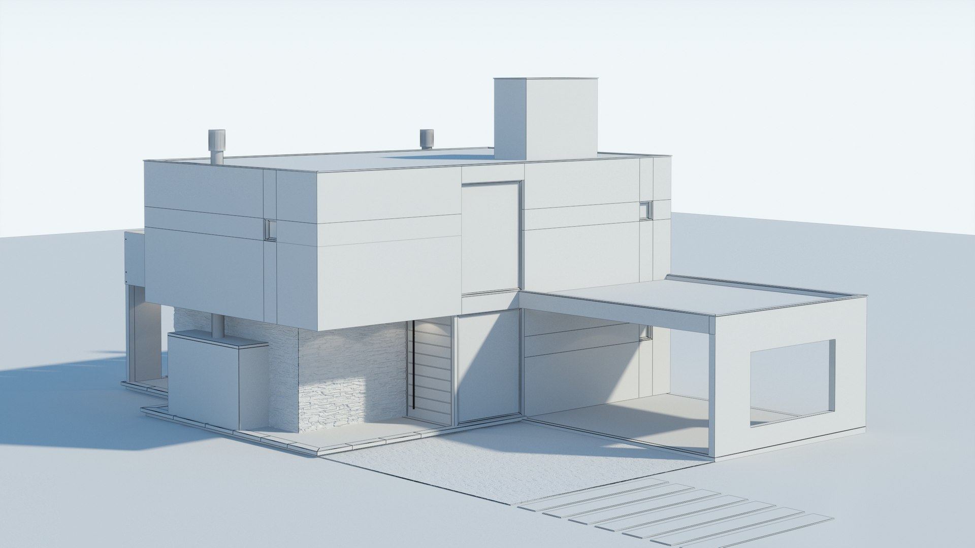 3D Modern House A2 Model - TurboSquid 2241448