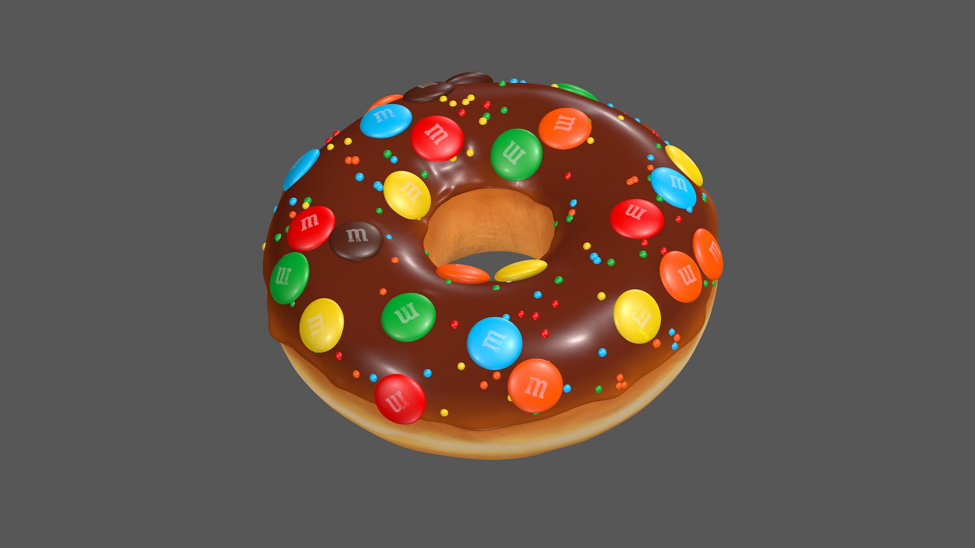 3D M and Ms Donuts Chocolate - TurboSquid 2179727