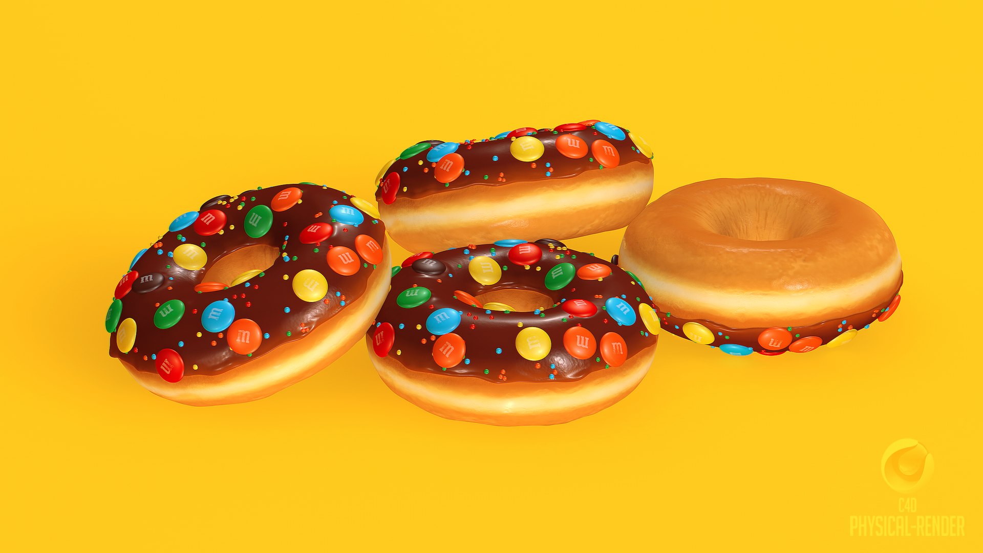 3D M and Ms Donuts Chocolate - TurboSquid 2179727