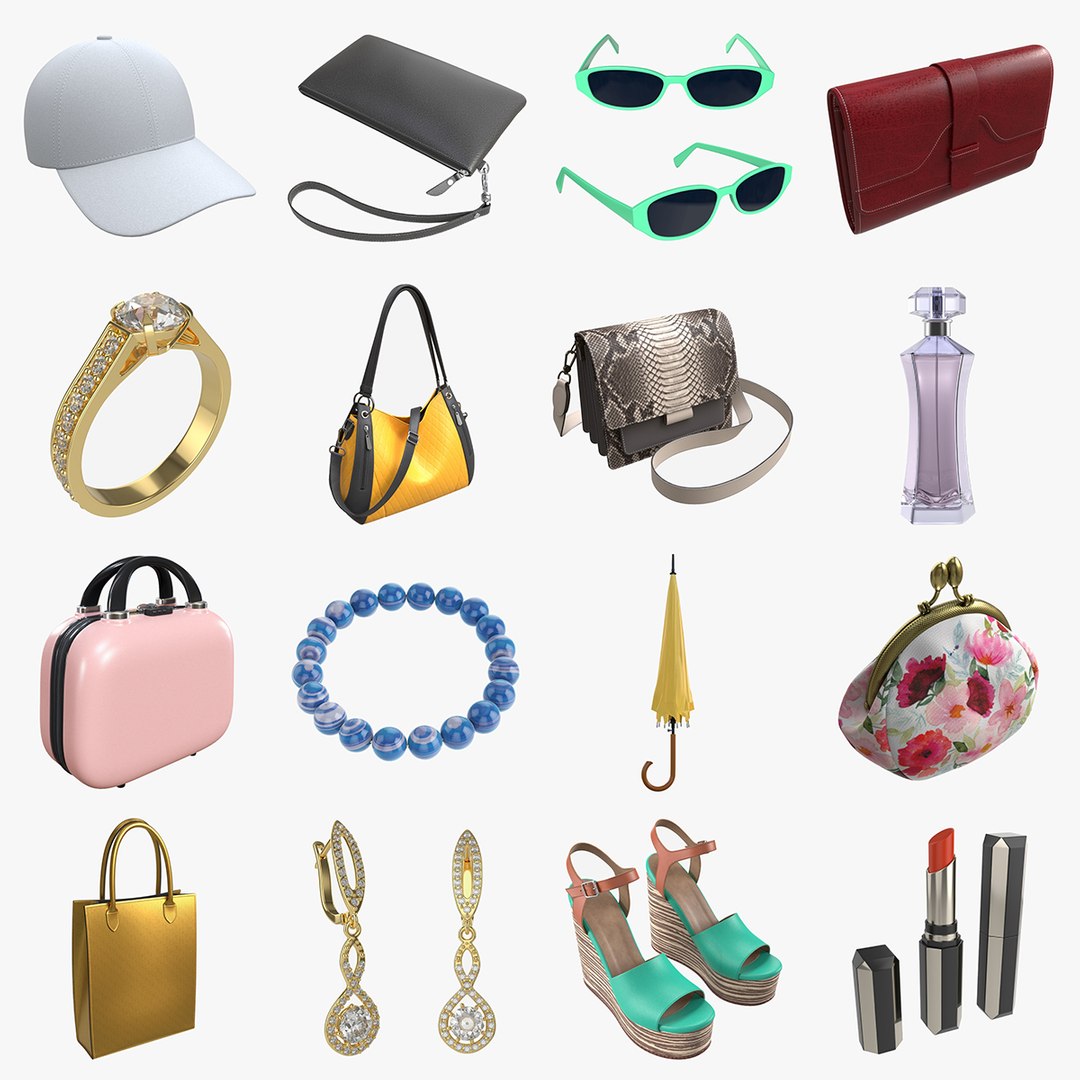 Woman Fashion Accessories 3D - TurboSquid 2203788
